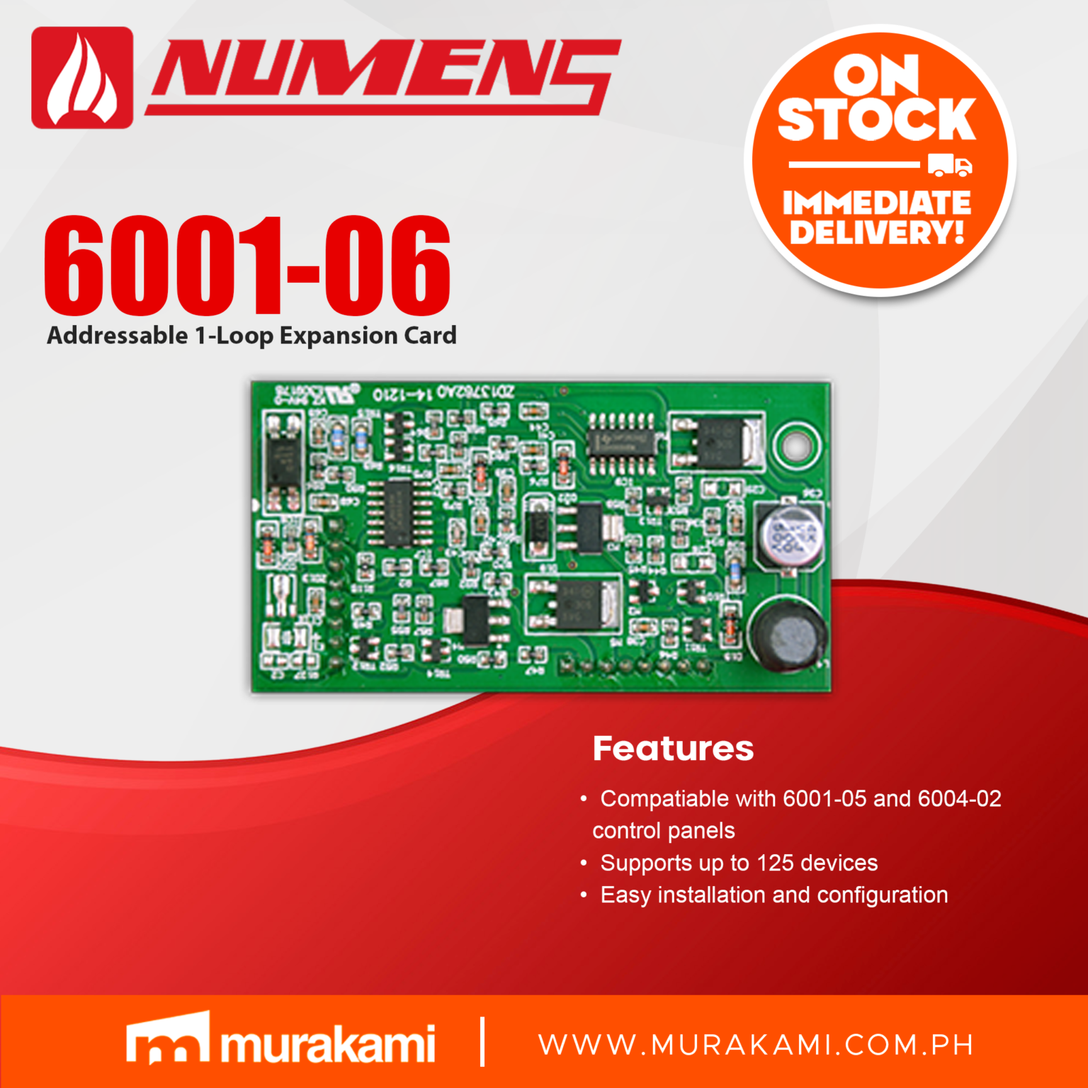 Numens 6001-06 Addressable 1-Loop Expansion Card – Murakami